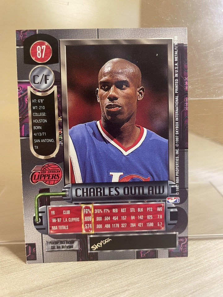 CHARLES OUTLAW 1997-98 Skybox Metal Universe Basketball #87 Los Angeles ...