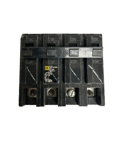 Square D HOM2200 DP-4075 Circuit Breaker 2 Pole 200 Amp 120-240 V Plug ...