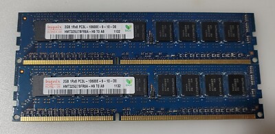 Hynix 4G Lot of 2X2GB 1RX8 PC3L-10600E-9-10-D0 HMT325U7BFR8A-H9 DDR3 ...