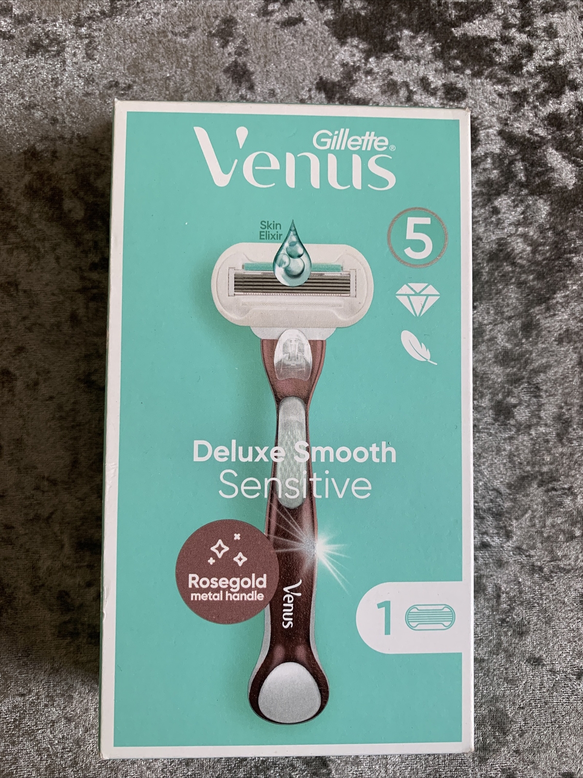 Gillette Venus Deluxe Smooth Sensitive Platinum Rose Gold Handle Women ...
