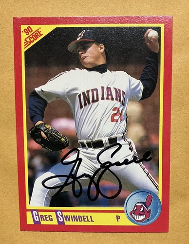 1990 Score, Greg Swindell Autograph Baseball Card, #230 Cleveland ...