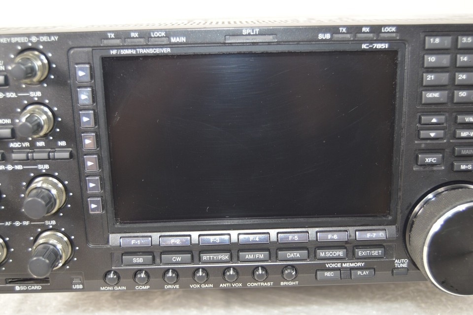 ICOM IC-7851 HF + 50MHz 200W Transceiver Tested W/Original Box SP-34 SM ...