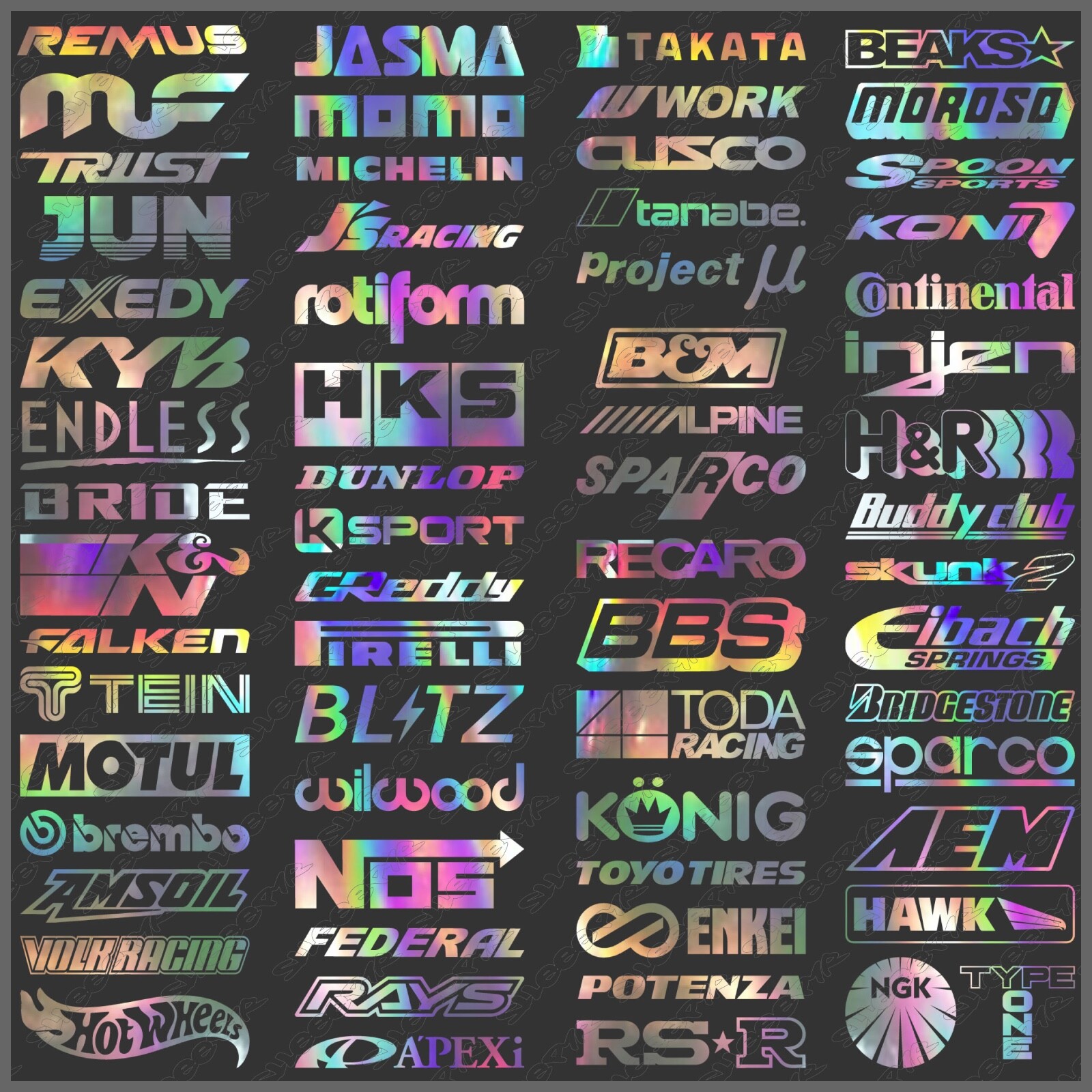 Automotive Sponsor Logos Random Decals Stickers Pack Oil Slick colors ...