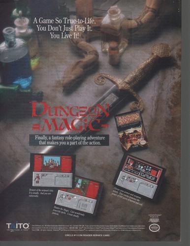 Dungeon Magic Rpg Fantasy Nintendo NES Video Game Promo Vintage Print ...