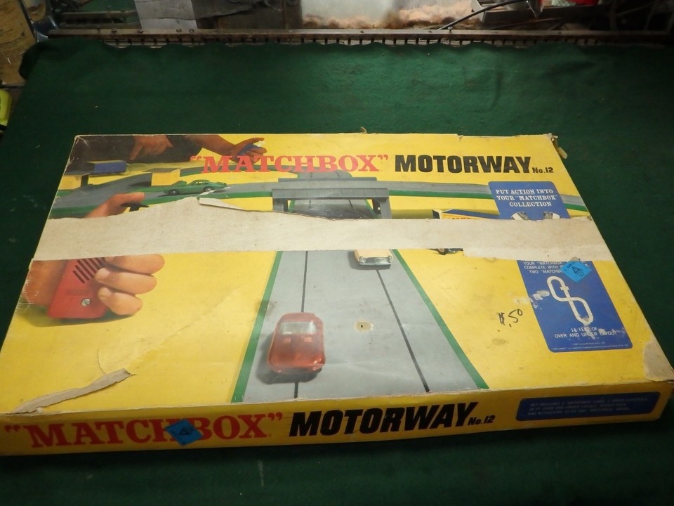 Vintage Matchbox Motorway Slot Car Track Set No 12 1967 W Box Packaging ...