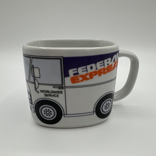 Vintage Federal Express FedEx Truck Mug Square Shape 1980s Promo Coffee ...