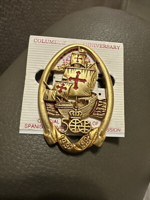 Vintage Christopher Columbus 500th Anniversary Brooch Pin 1492-1992-NEW ...