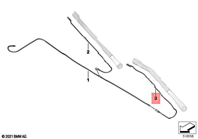 Genuine BMW M3 G20 318d 320d Washer Jet With Hose Drivers Side ...