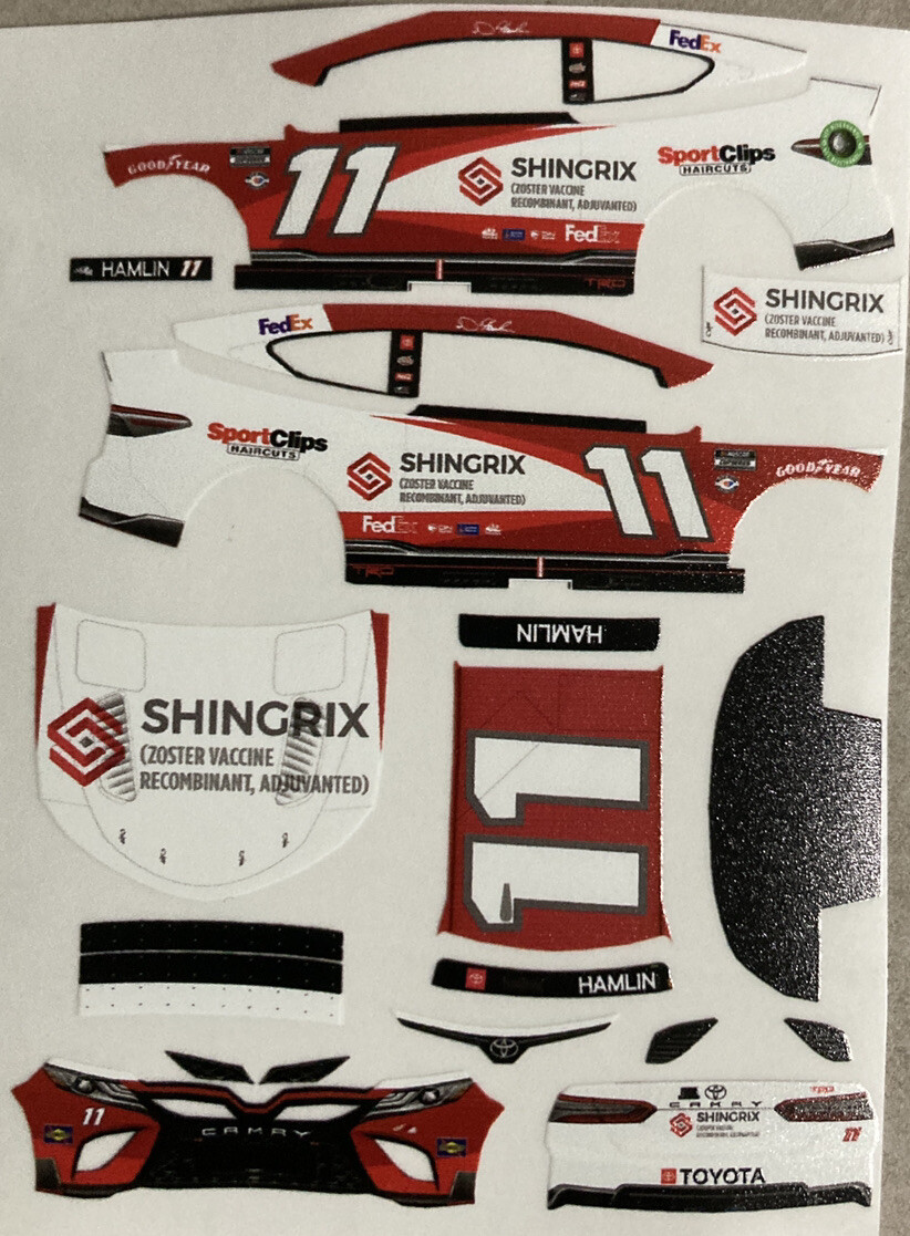 Custom 2023 Denny Hamlin #11 Shingrix 1/64 Scale NASCAR Peel & Stick ...