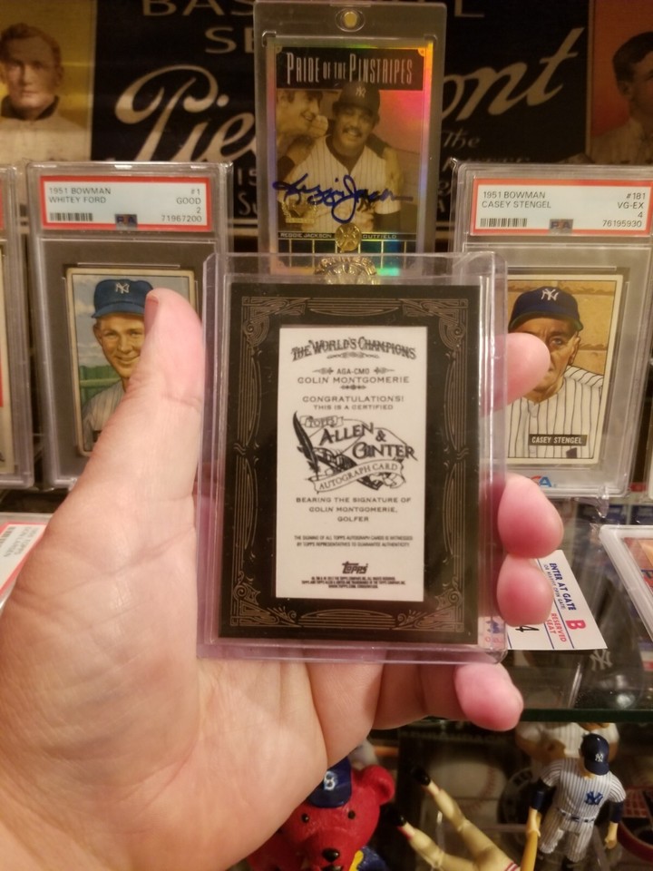 2012 ALLEN & GINTER COLIN MONTGOMERIE GOLFER FULL CERTIFIED AUTOGRAPH ...