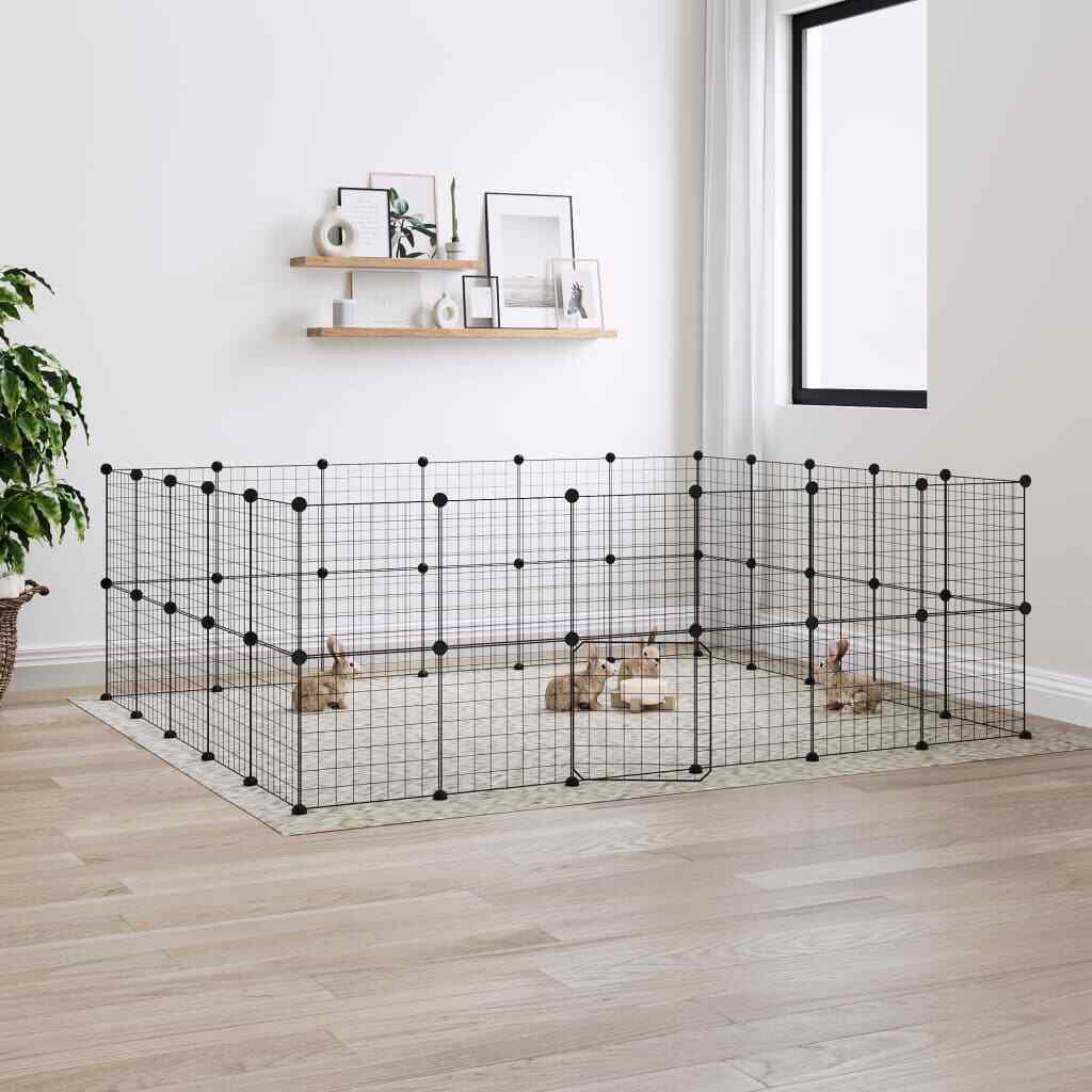 44-Panel Cage with Door Black 35x35 Steel A8O4 | eBay Australia
