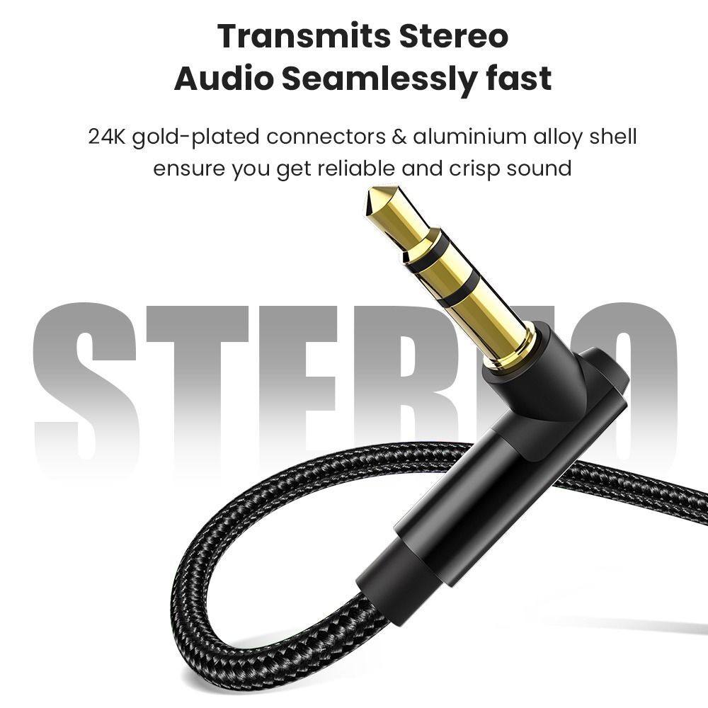 Mobile Phone Elbow Male to Male Aux Cord Audio Cable Headphone Wire 3 ...