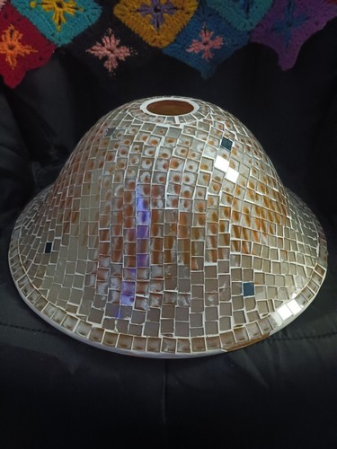 VINTAGE MULTI-COLOR MOSAIC GLASS LAMP SHADE | eBay