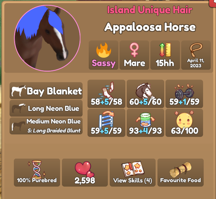 💙 Neon Blue IUH Appaloosa - 100% PUREBRED - Wild Horse Islands 💙 | eBay