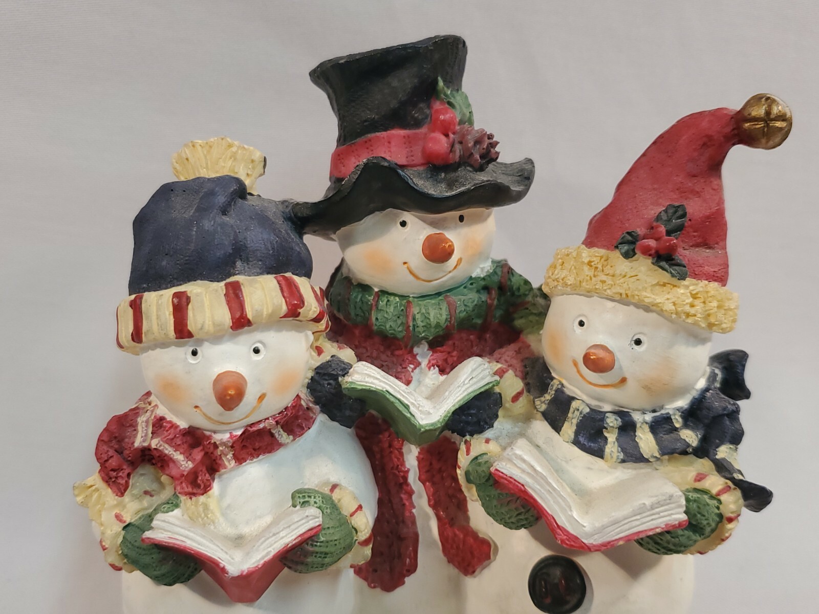 Snowman Carolers 5" Hand Painted Figurine Trio Caroling Christmas Songs ...