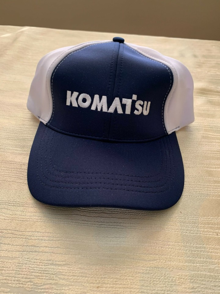 Komatsu Hat Baseball Cap Embroidered Blue and White Adjustable Back New ...