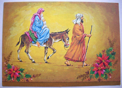 Jim Conaway Holy family embossed vintage Christmas greeting card *EE14 ...