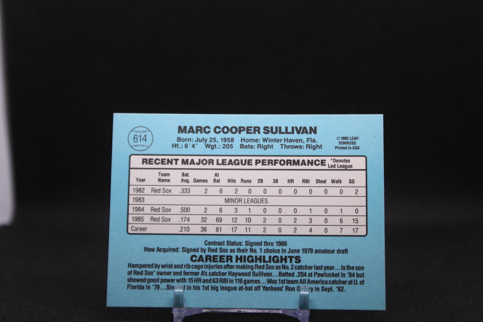 1986 Donruss - #614 Marc Sullivan (RC) for sale online | eBay