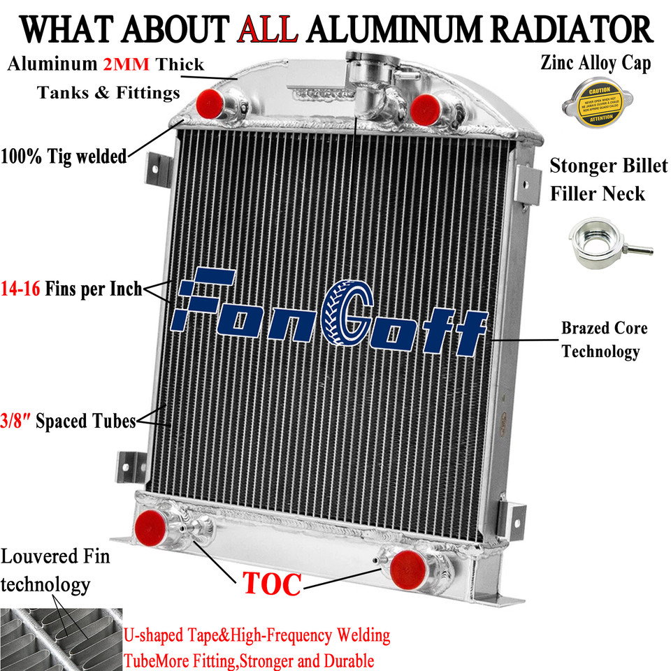 3-ROW Aluminum Radiator For 1928-1929 Ford Model A Flathead Engine AT ...