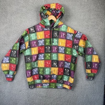 Supreme Alphabet FW20 Color Block Hoodie Sweatshirt AOP Spell Out Size ...