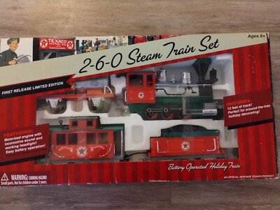 NEW TEXACO 2-6-0 STEAM BATTERY OPERATED TRAIN SET 1ST RELEASE LIMITED ...