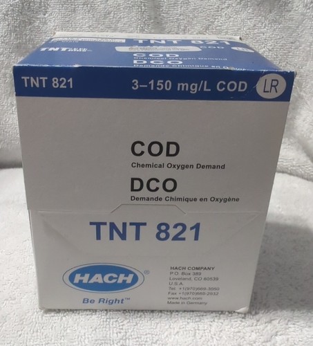 Hach Chemical Oxygen Demand TNT 821 1 Box, See Description | eBay