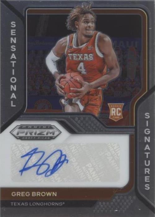 2021-22 Panini Prizm Draft Picks - Sensational Signatures Greg Brown ...