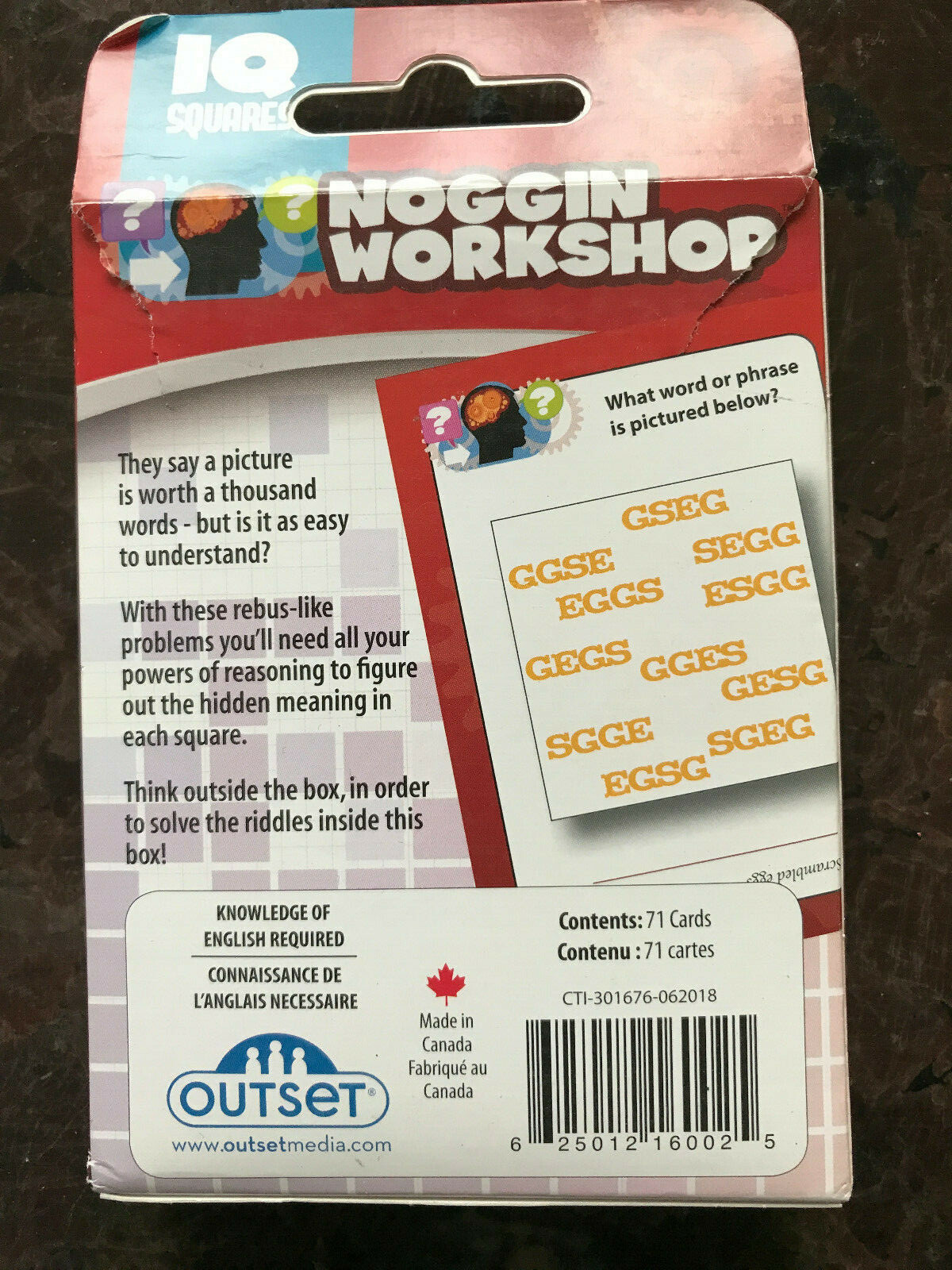 NOGGIN WORKSHOP IQ SQUARES brainteaser / card game Ages 12+, New! | eBay