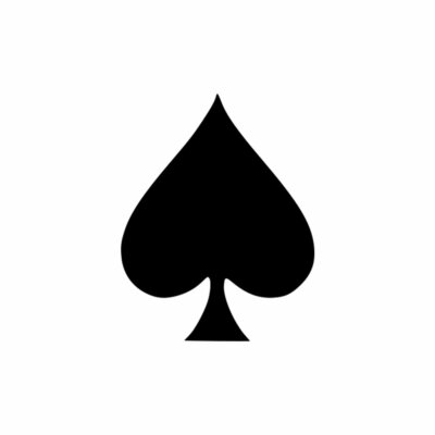 Set of 2 x Black Spades IRON ON Screen Print Transfer for fabrics ace ...