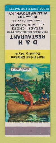 Matchbook Cover - D&H Restaurant Williamstown KY Charles Estridge ...