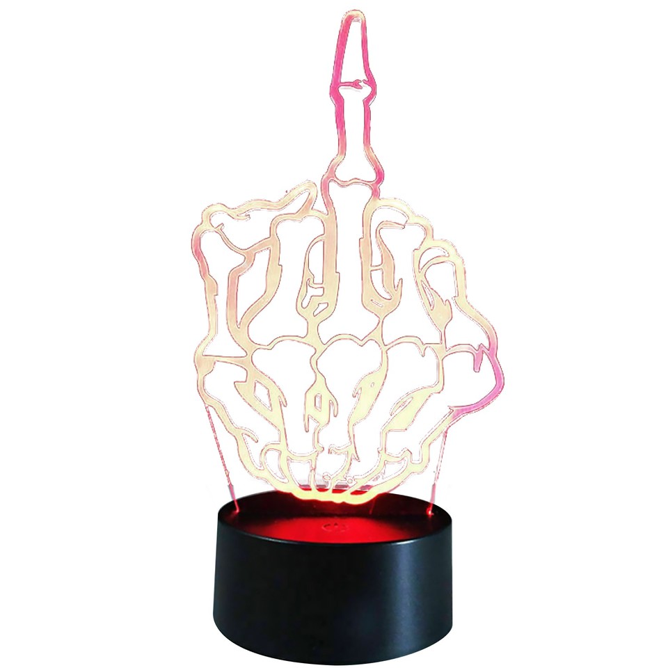 5V Middle Finger 3D LED illusion Night Light Desk Table Lamp 7 Color ...