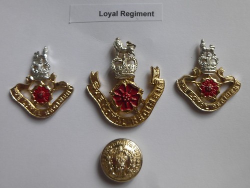 Vintage British Army Cap & Collar Badges, Button - The Loyal Regiment ...