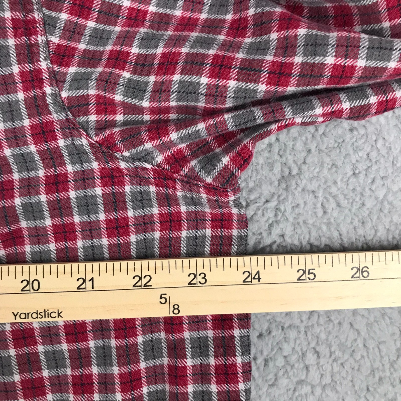 Wrangler Flannel Shirt Mens L - XL Red Plaid Button Up Western Cowboy ...