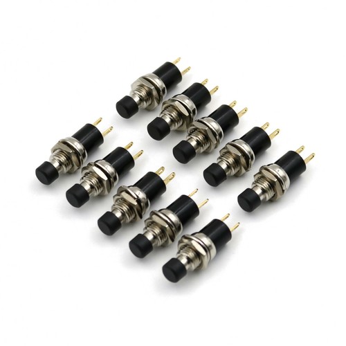 10Pcs PB05A Black 7mm ON-OFF 2Pin Self-Locking 1NO SPST Mini Push Button Switch | eBay