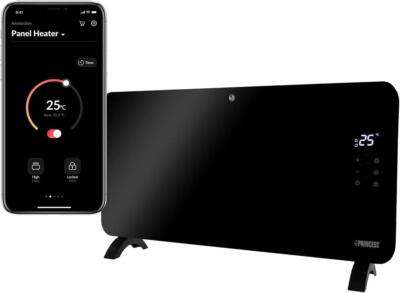 Princess Smart 1000w Black Glass Panel Heater | eBay