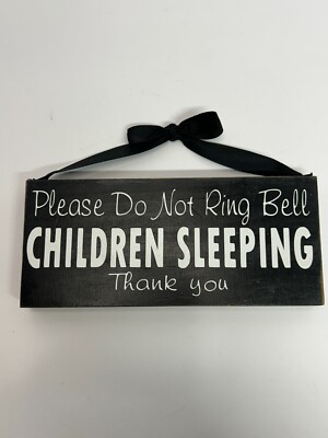 Cute Children Sleeping Front Door Sign, Do Not Ring the Bell wall ...