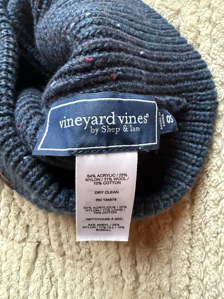 Vineyard Vines Rib Knit Beanie and Matching Scar Navy Blue Size OS | eBay