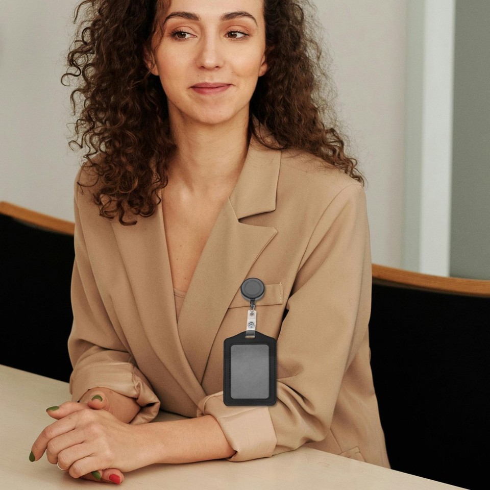 30 Pcs Vertical Style PU ID Badge Holder Pass Pouch Case | eBay UK