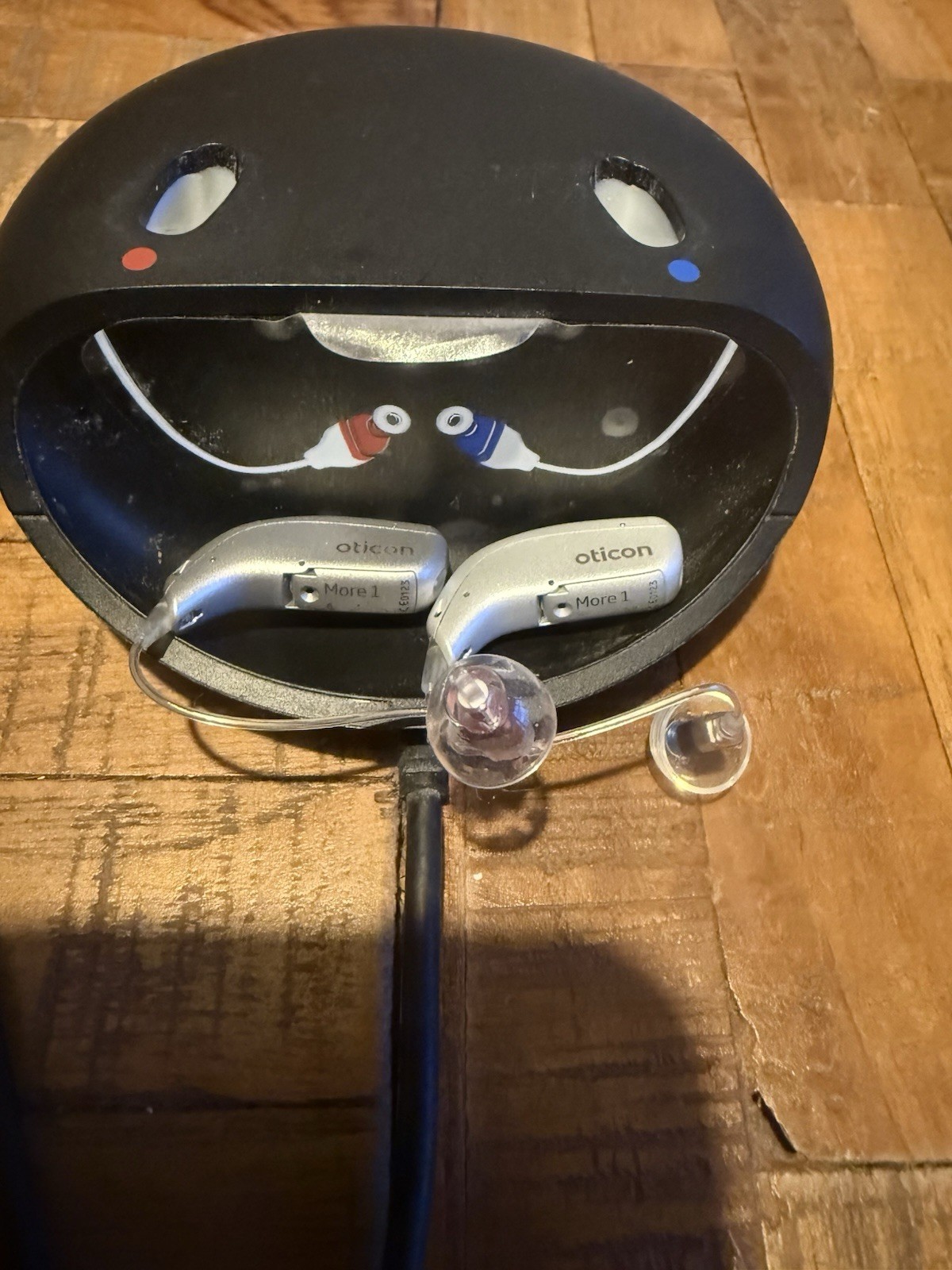 Pair Of Oticon MORE 1 miniRITE R Rechargeable Hearing Aids With Charger ...