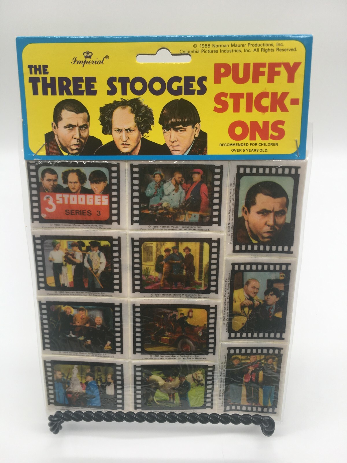 1988 The Three Stooges “Puffy Stick-Ons” Series 3 Imperial NOS Vintage ...