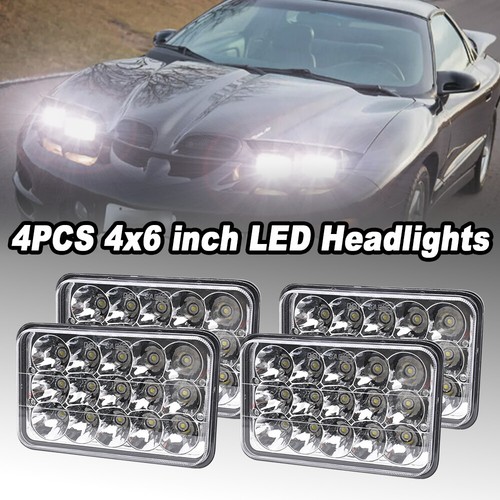 4Pcs 4X6" LED Headlights Hi/Lo Beam DRL For Pontiac Trans Am 1998 2000 ...