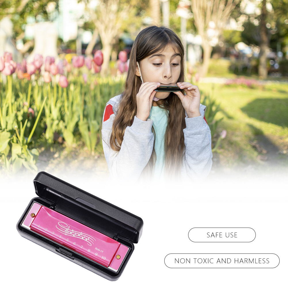 10 Hole 20 Tone Harmonica Portable Harmonica Adults Children Gift (Pink ...