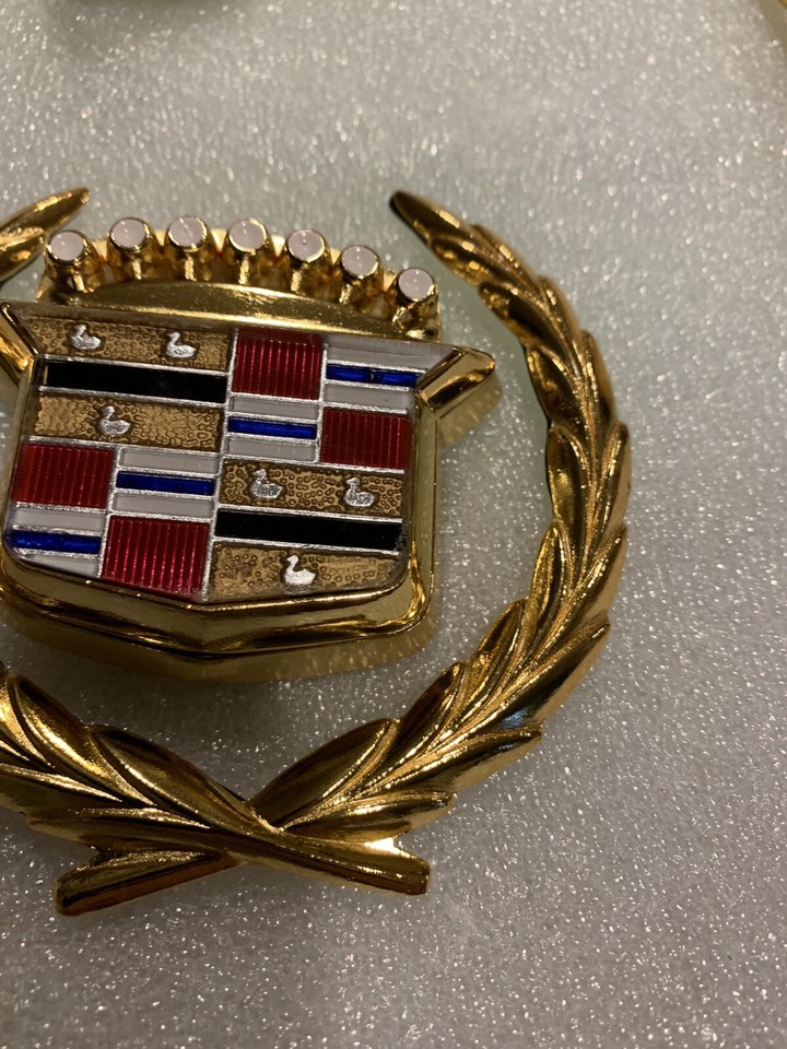 New Fits 1980- 92 CADILLAC BROUGHAM HOOD ORNAMENT TRUNK EMBLEM GOLD ...