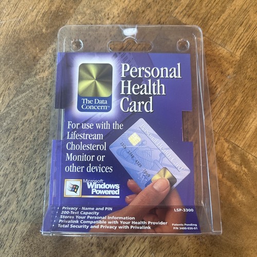 LIFESTREAM CHOLESTEROL PERSONAL HEALTH CARD LSP-3300 - RARE / NEW ...