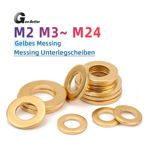 M2 M2.5 M3 M4 M5-M24 Messing Unterlegscheiben Beilagscheiben Scheibe U ...