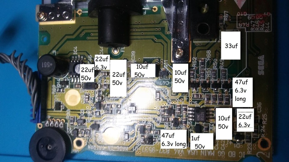 Sega Game Gear Capacitor Kit Covers All Models! SOLDER AND BIT INCLUDED ...