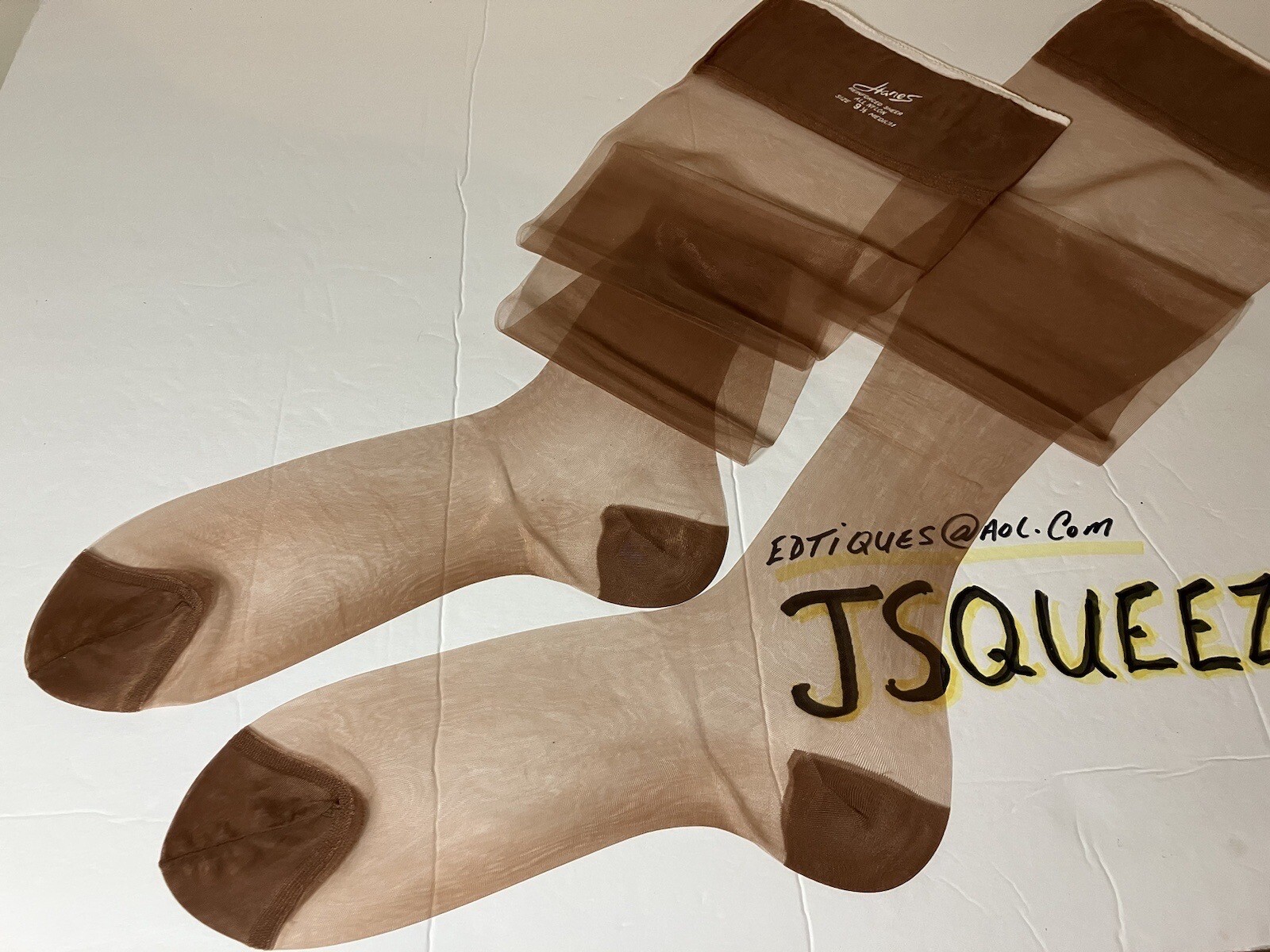 3 PR VINTAGE HANES 415 REINFORCED SHEER RHT NYLON STO… - Gem