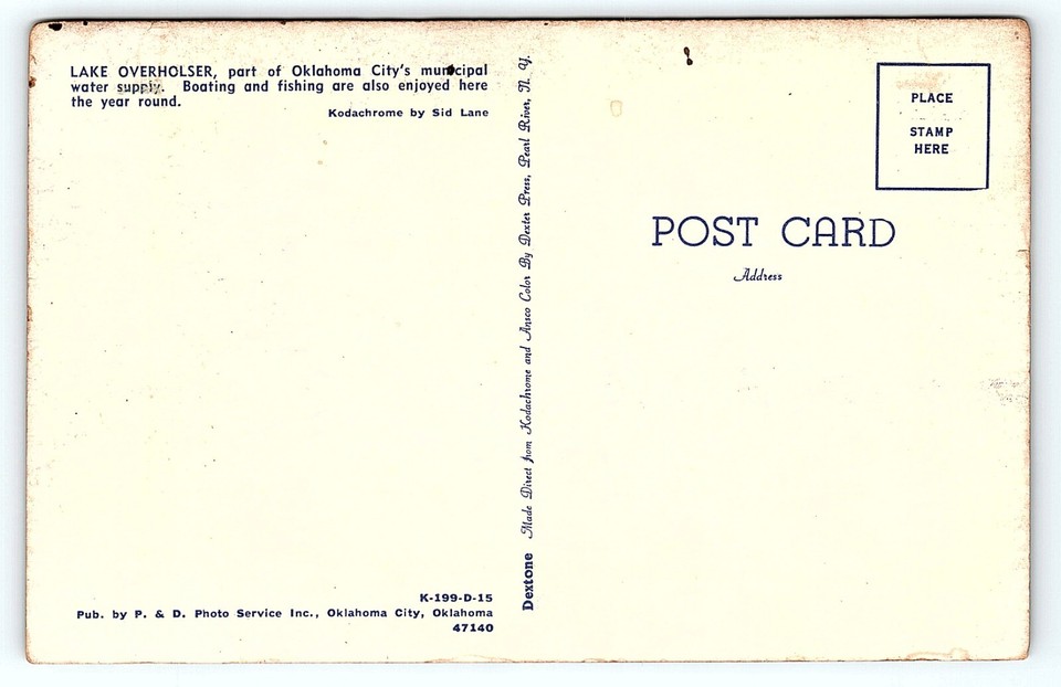 1950s OKLAHOMA CITY OK LAKE OVERHOLSER PHOTOCHROME POSTCARD P3230 | eBay UK