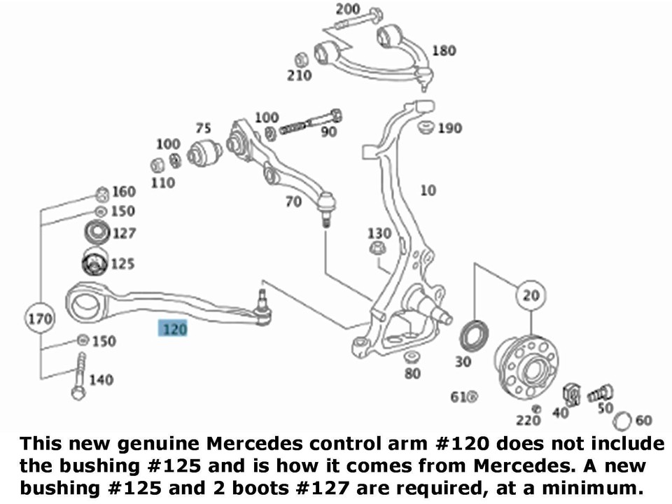 Right Front Lower Control Arm 2007-14 Mercedes CL S 550 600 63 65 AMG ...