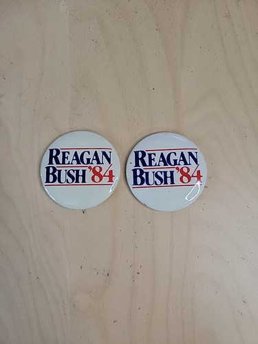 Vintage Reagan Bush 84 Button Pin Presedential Campaign Tour Lapel Hat ...